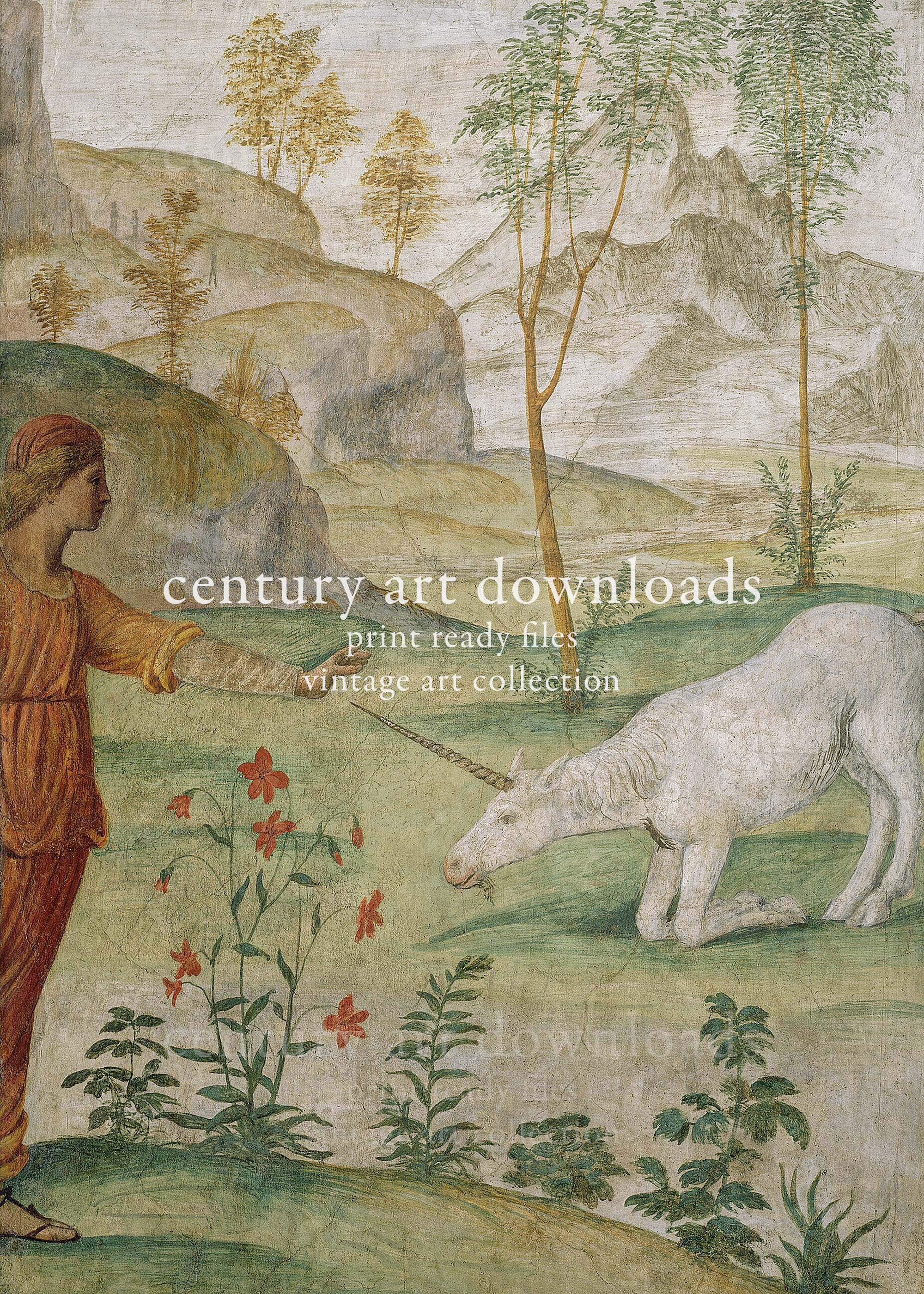 The Princess and the Unicorn | Vintage Printable Art Download | 16th ...