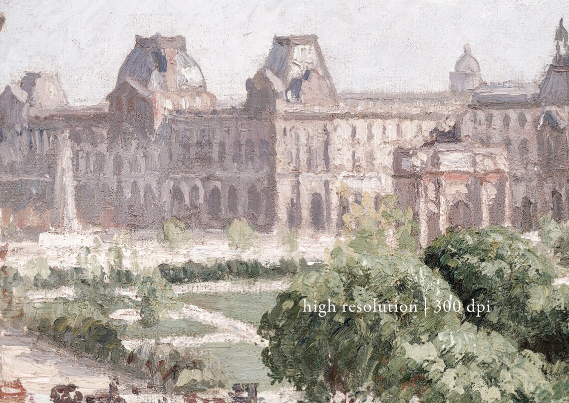 Paris City Scene | Vintage Printable Art Download | 19th Century Oil ...