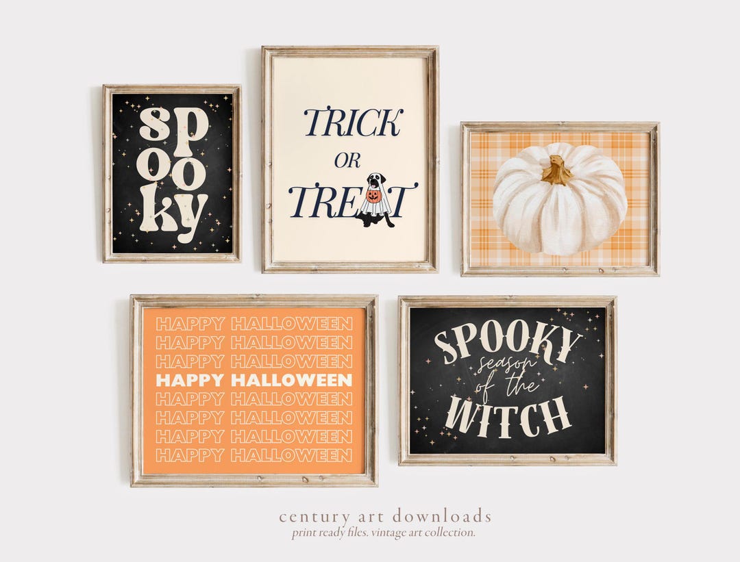 Halloween Wall Art Gallery Printable Bundle | Spooky Party Printable ...