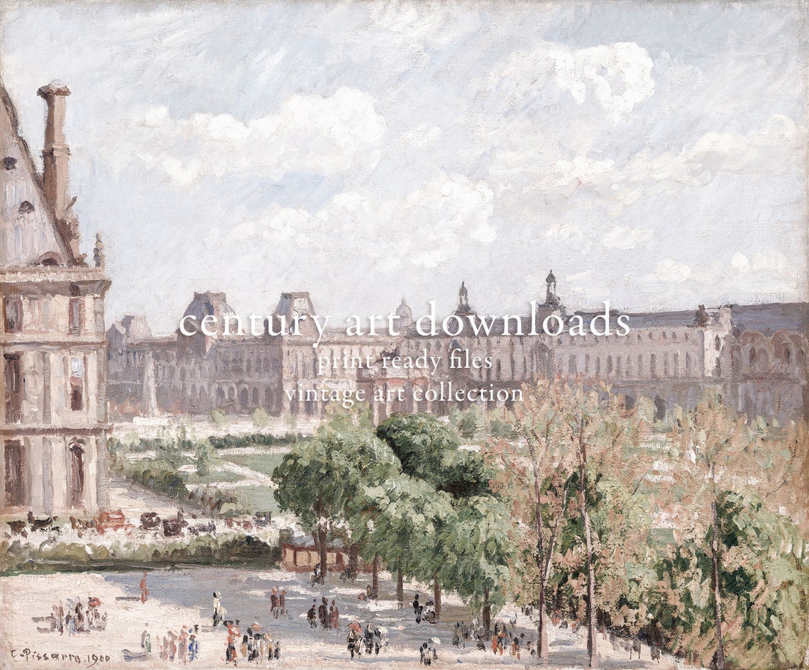 Paris City Scene | Vintage Printable Art Download | 19th Century Oil ...