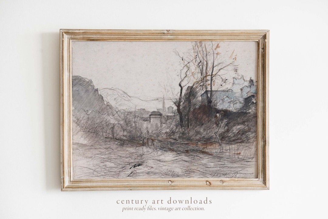Vintage Printable Art Download | Moody Landscape | 19th Century ...