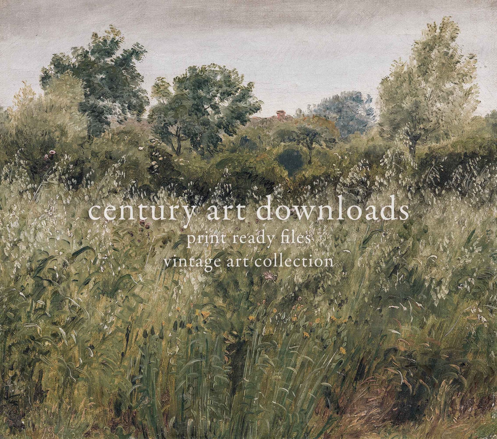 Field of Rye Muted Landscape | Vintage Printable Art Download | 19th ...