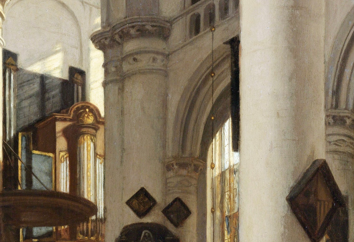 Vintage Printable Art Download | Interior of a Protestant Gothic Church ...