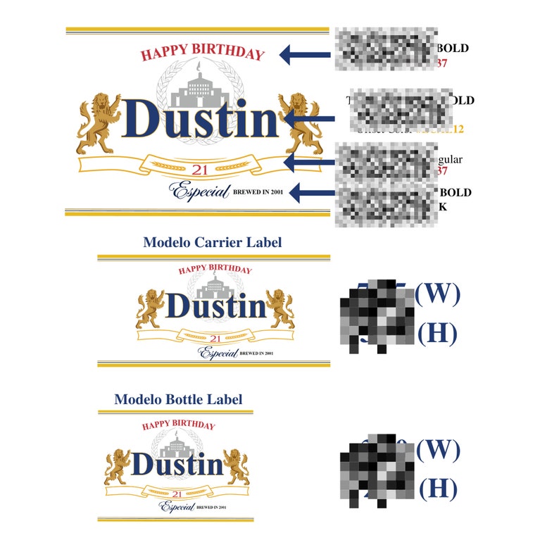 TEMPLATE Blank Modelo Label Carrier and Bottle Label Included - Etsy