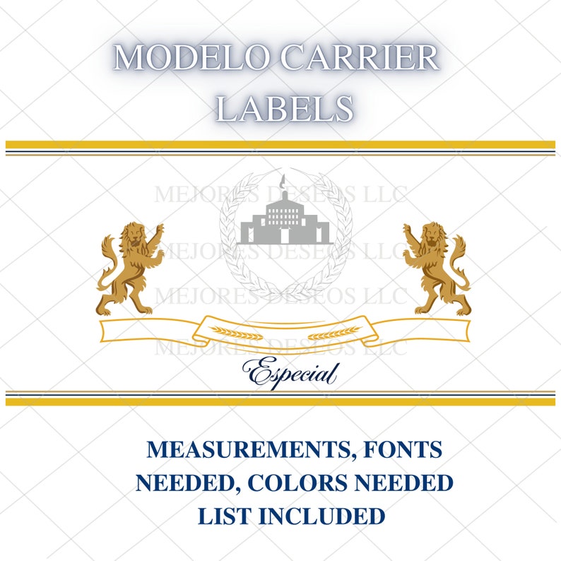 TEMPLATE Blank Modelo Label Carrier and Bottle Label Included - Etsy