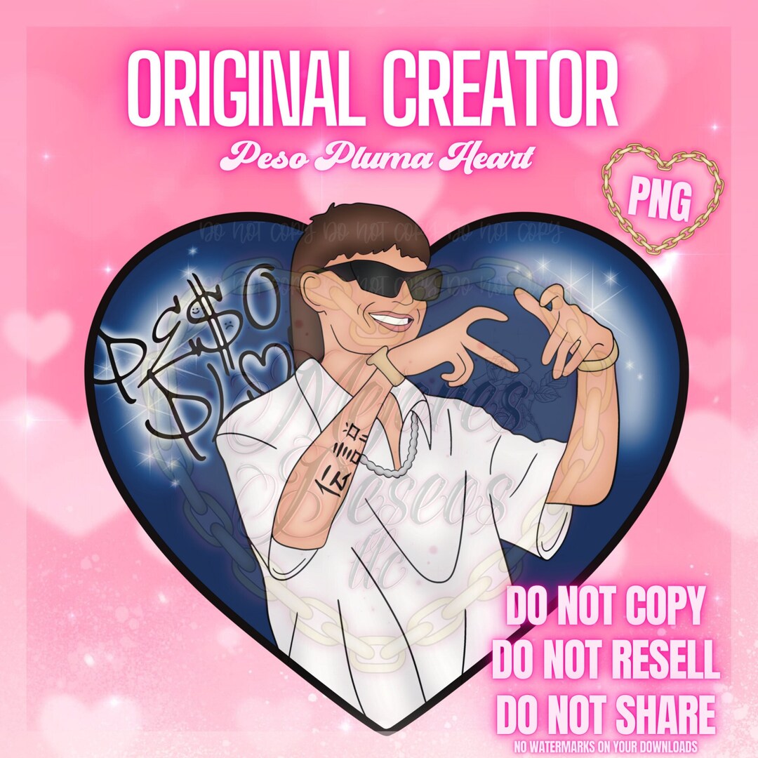 Peso Pluma PNG ONLY Peso Pluma Blue Heart PNG Peso (Download Now) - Etsy
