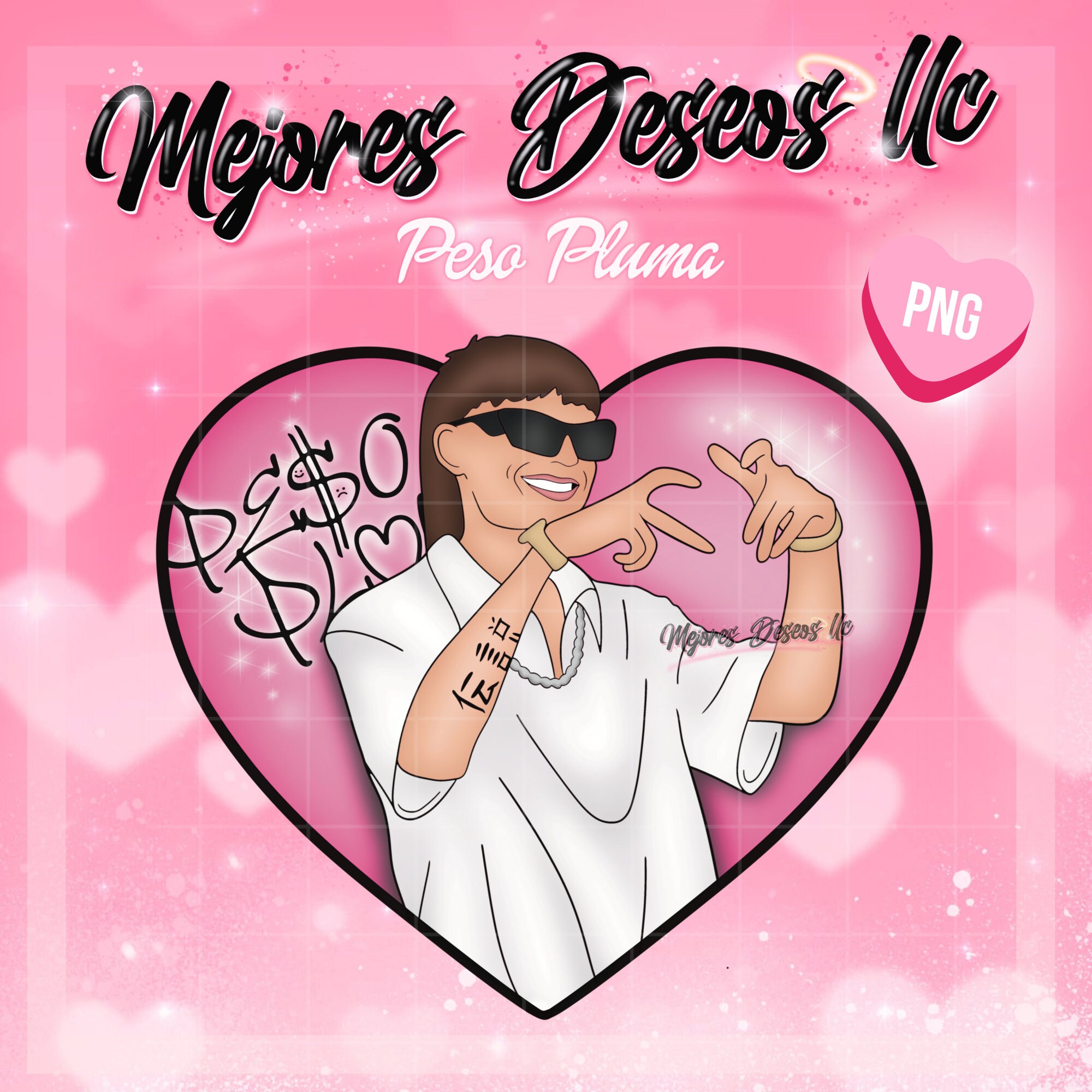 Peso Pluma PNG ONLY Peso Pluma Heart PNG Peso Pluma Clipart - Etsy New ...