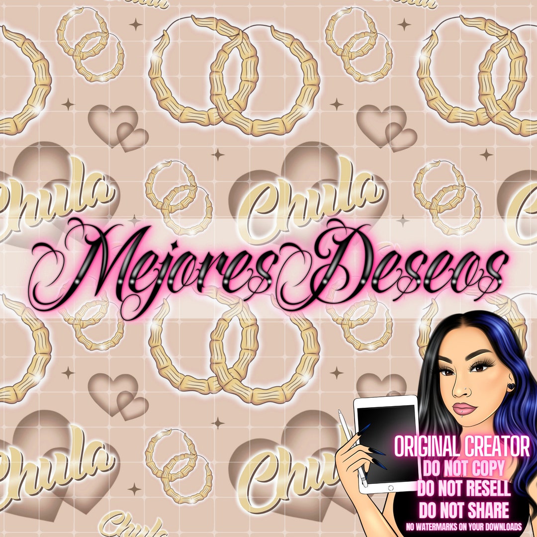 Chula/ Hoops Chola, Chicana Inspired Seamless Design JPEG. Chulal ...