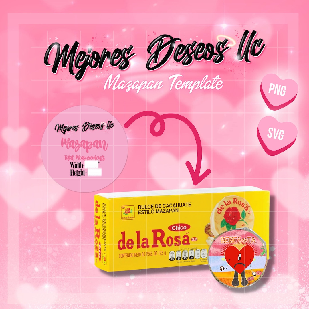 Mazapan Sticker Label TEMPLATE Png/svg/ Measurements. Make Your Own ...