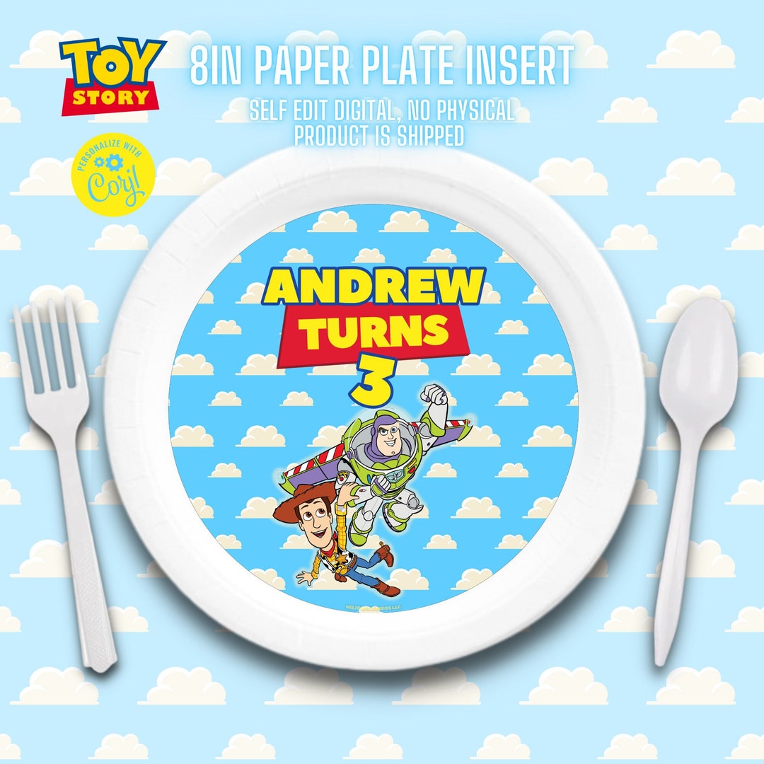 Toy Story 8in Paper Plate Inserts / EDIT-YOURSELF in Corjl / - Etsy