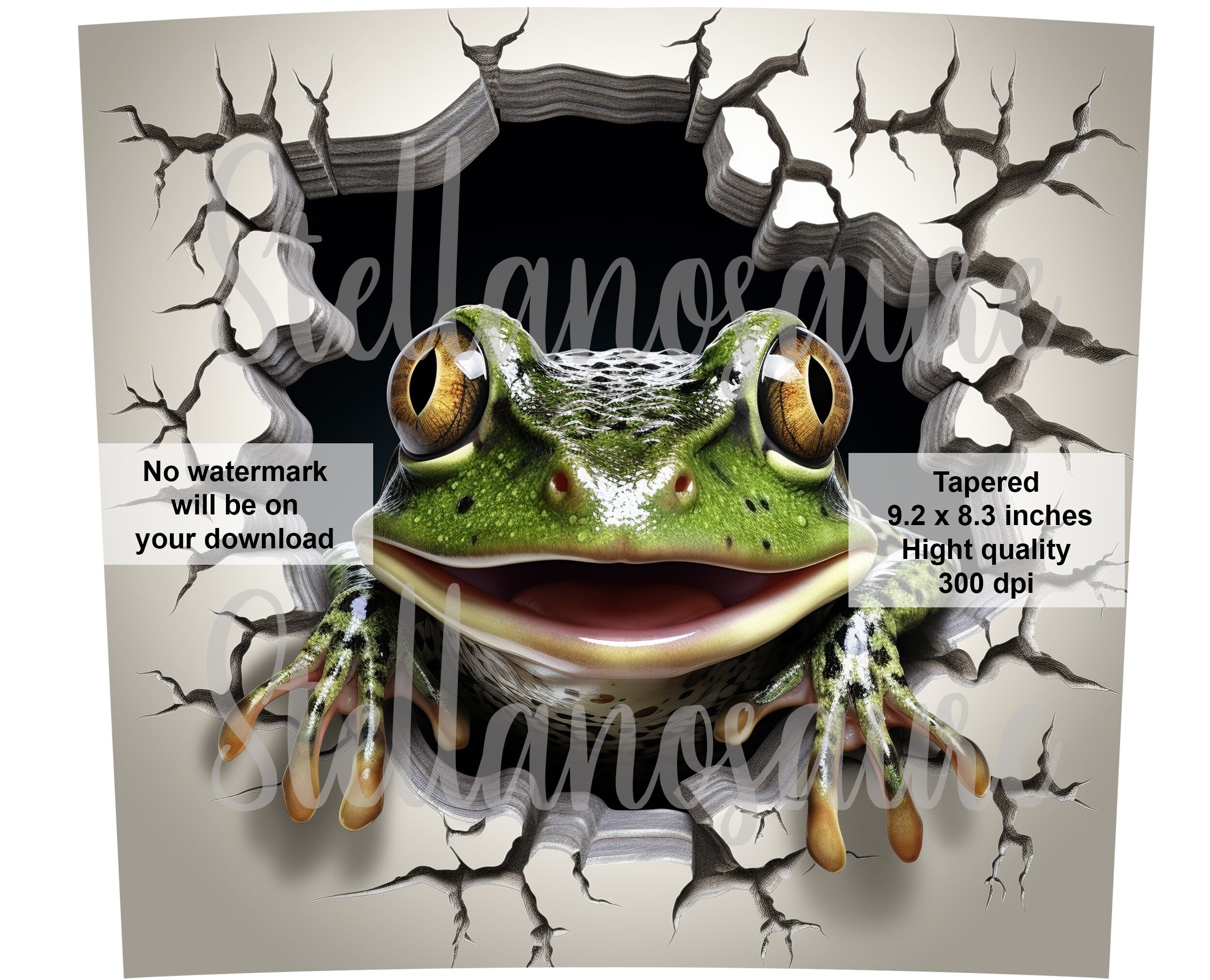 3d Frog Tumbler Wrap 3d Hole in a Wall 20 Oz Tumbler Wrap 3d Hole ...