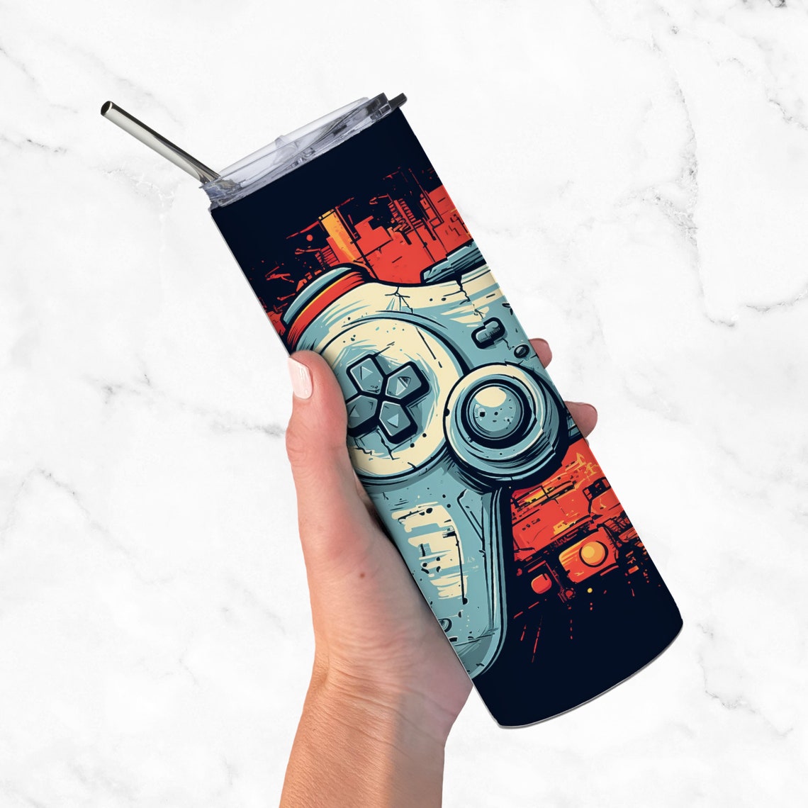 Gamer Tumbler Wrap, Gamer Wrap PNG, 20 Oz Skinny Tumbler Sublimation ...