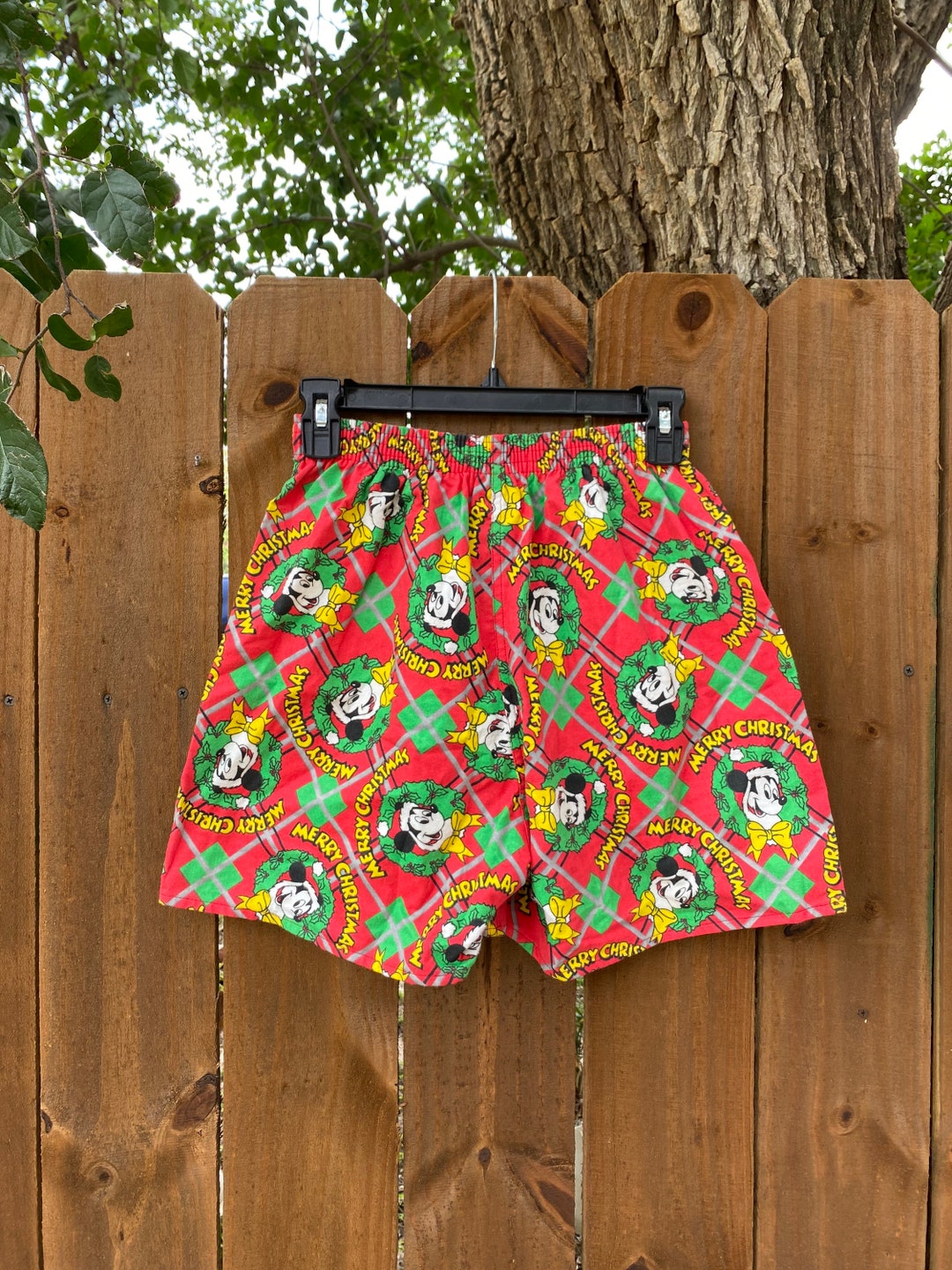 Vintage Christmas Flannel Merry Christmas Mickey Mouse All Cotton ...