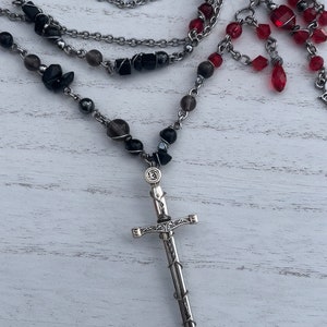 Bleeding Dagger Layered Stainless Steel Necklace Y2k Grunge Dagger ...