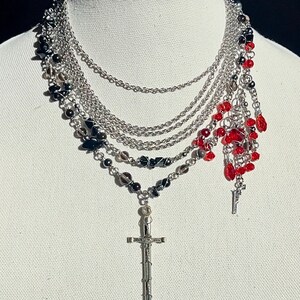 Bleeding Dagger Layered Stainless Steel Necklace Y2k Grunge Dagger ...