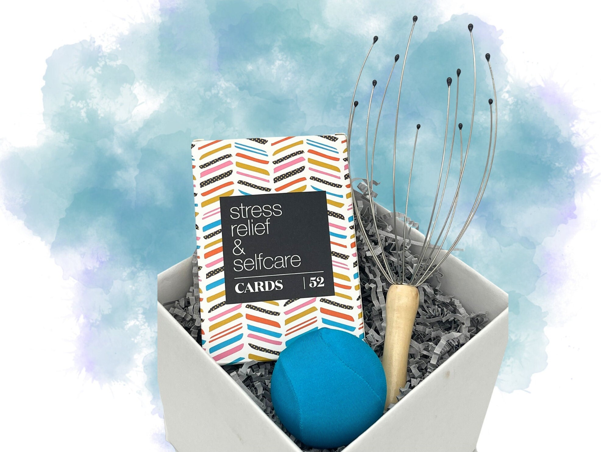 Stress Relief Relaxation Gift Set With Stress Ball Headscratcher and ...