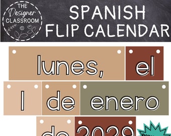 Spanish Boho Plant Flip Calendar | Spanish Classroom Calendar ...