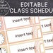EDITABLE CLASS SCHEDULE Boho Rainbow Boho Classroom Time Table Visual ...