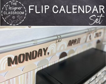 Rainbow Teacher Flip Calendar - Etsy