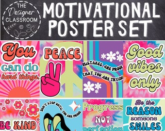 Retro Groovy Disco Classroom Decor Motivational Posters - Etsy