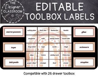 Boho Rainbow Teacher Toolbox Labels EDITABLE - Etsy