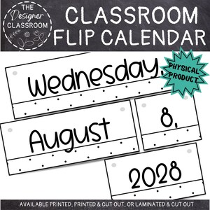 CLASSROOM FLIP CALENDAR Black and White Polka Dots Classroom Calendar ...