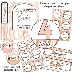 EDITABLE CLASSROOM Labels Boho Rainbow Classroom Decor Boho Classroom ...