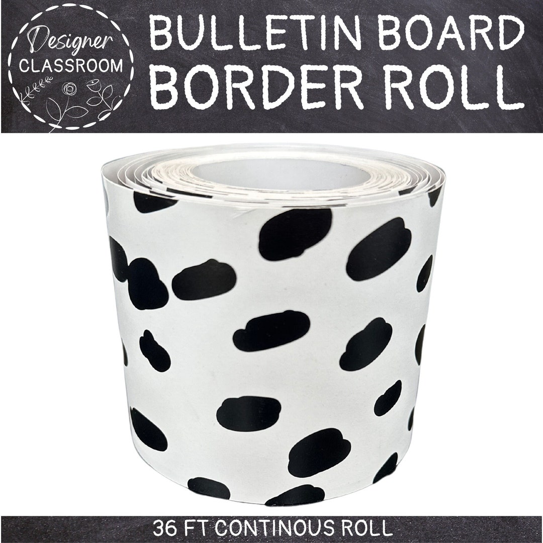 Black and White Abstract-shaped Bulletin Board Border | Black and White ...
