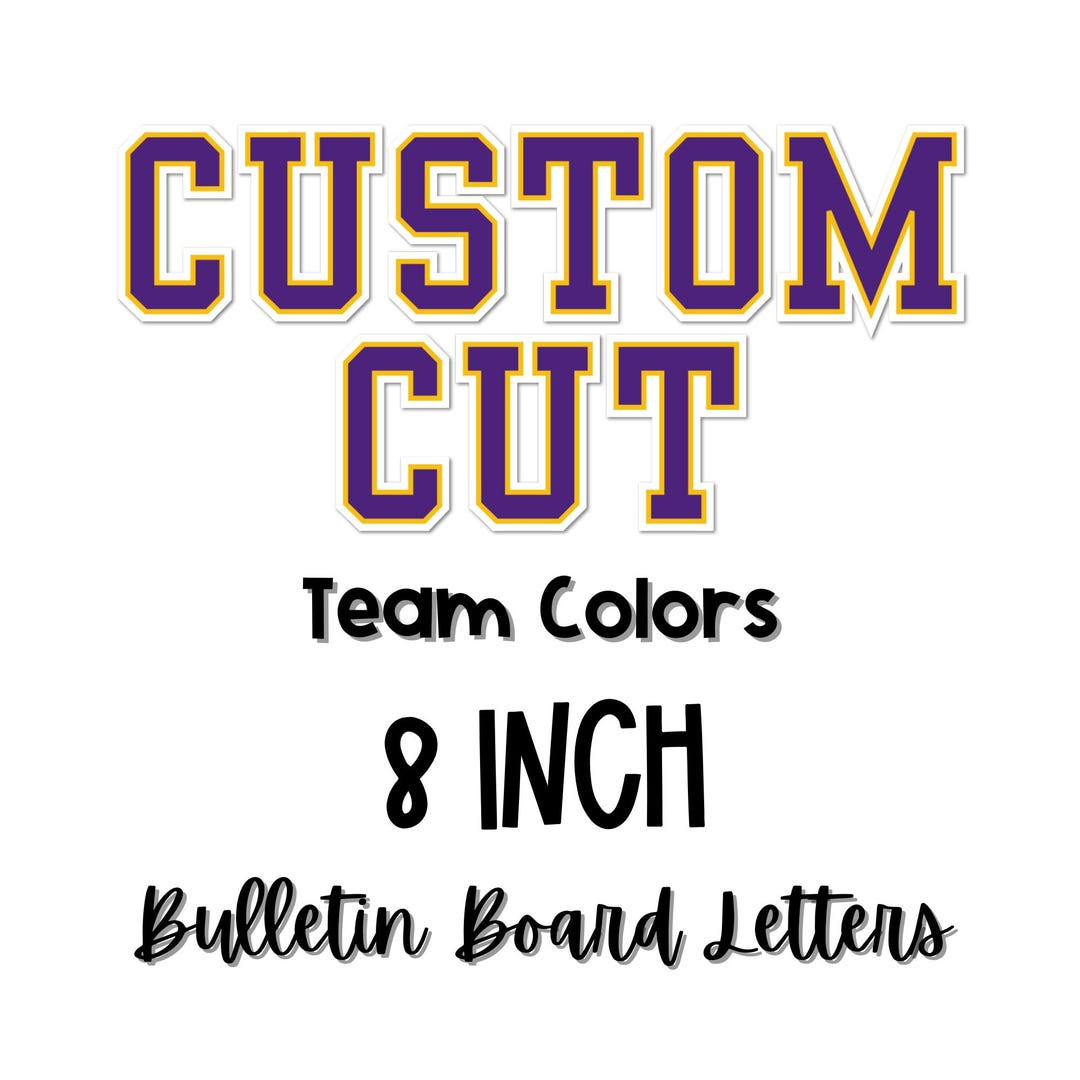 Custom 8" Bulletin Board Letters: Team Colors, Sports Decor - Etsy