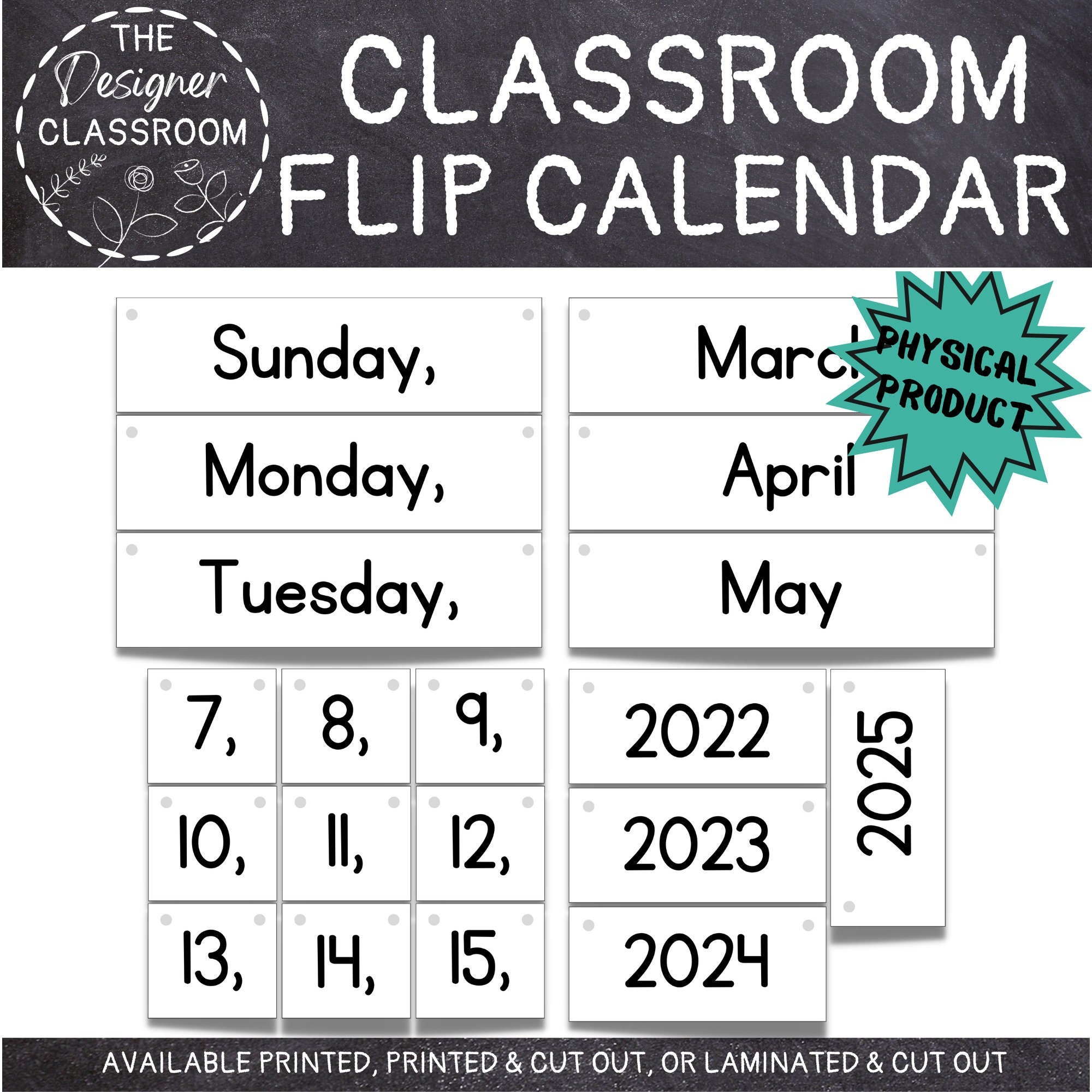 CLASSROOM FLIP CALENDAR Elementary School Classroom Decor - Etsy