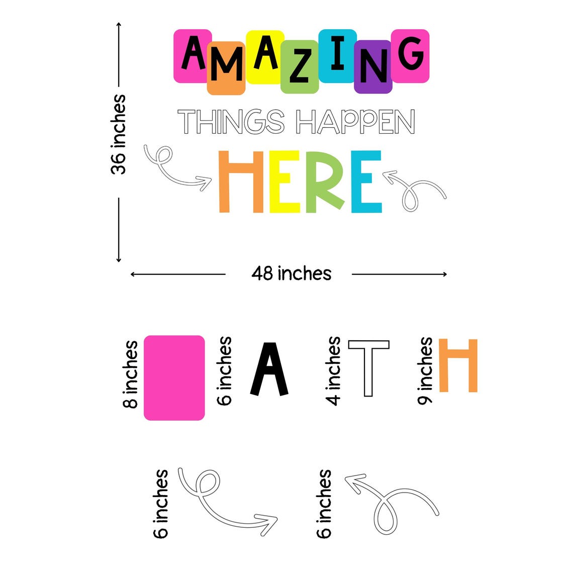 Rainbow Classroom Bulletin Board Quote: Precut Cardstock Letters - Etsy