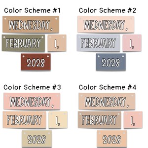 CLASSROOM FLIP CALENDAR | Boho Colors | Muted Tones | Neutral Colors ...