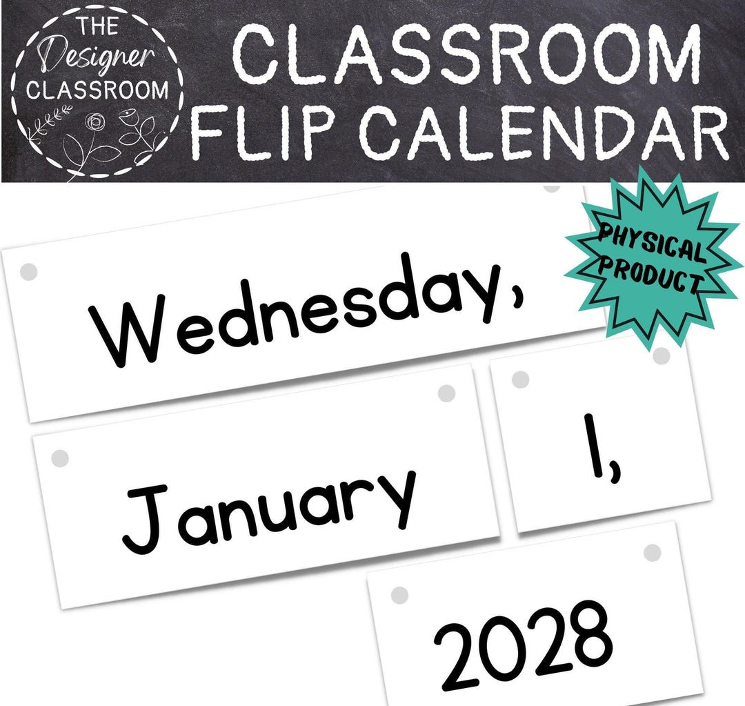 CLASSROOM FLIP CALENDAR | Elementary School | Classroom Decor | - Etsy