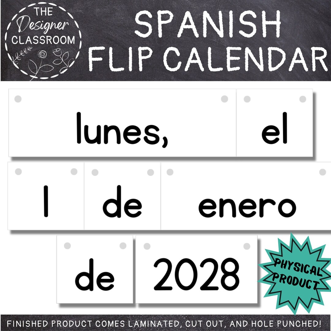 SPANISH FLIP CALENDAR | Spanish Calendar Set | Spanish Classroom Decor ...