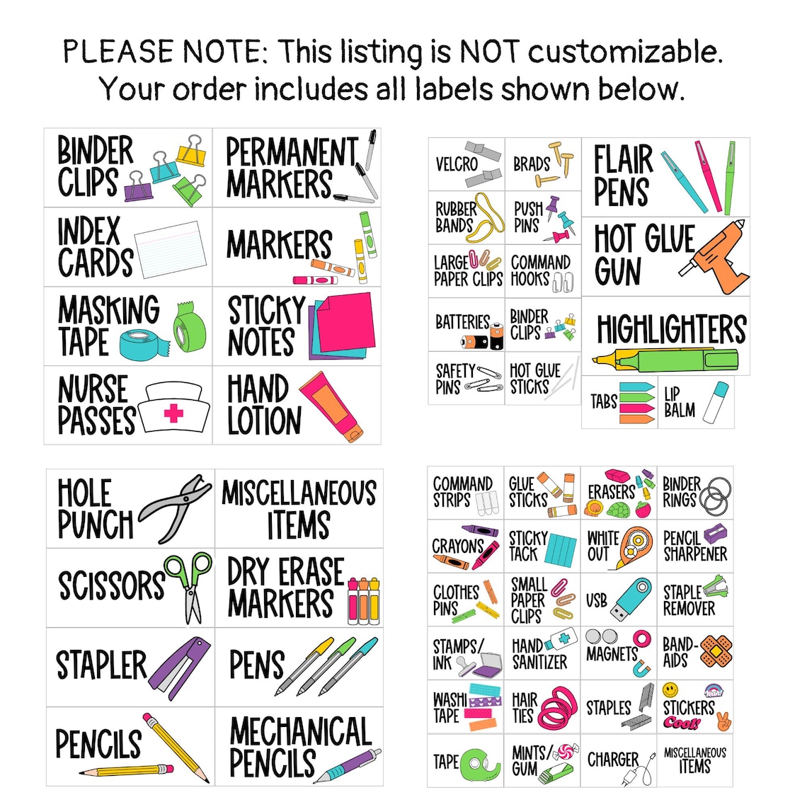 Teacher Toolbox Labels: Bright Classroom Organization, 26-drawer System ...