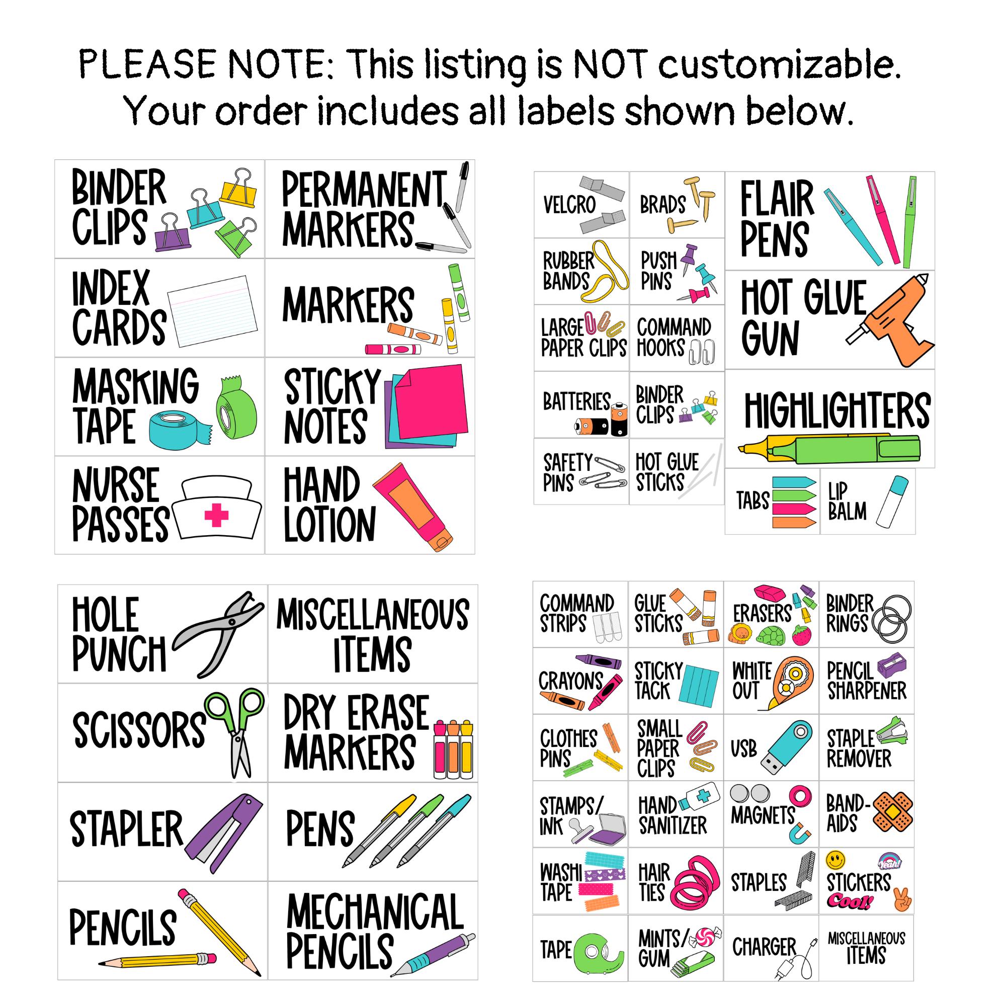 Teacher Toolbox Labels: Bright Classroom Organization, 26-drawer System ...