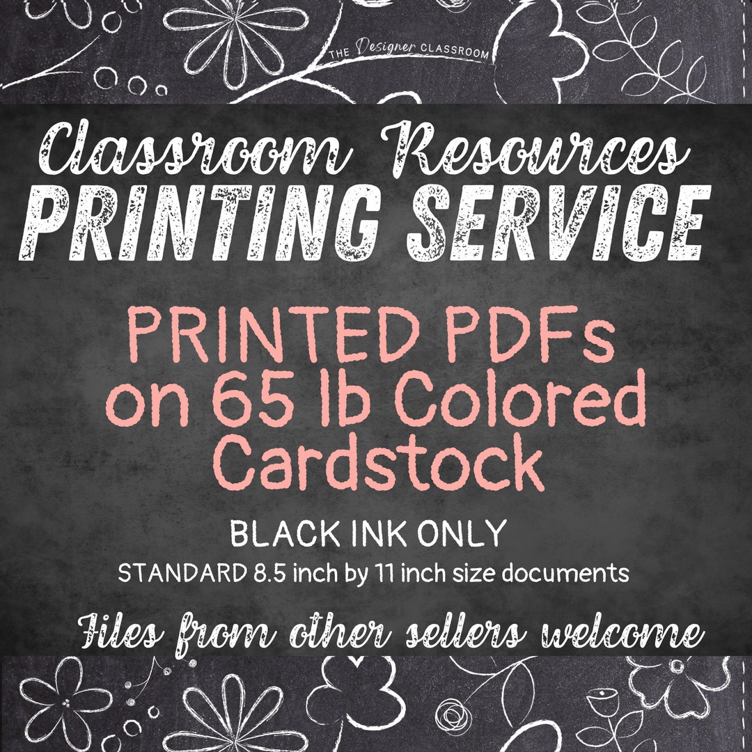 PRINTING SERVICE | Classroom Decor | Educational Resources | Black Ink ...
