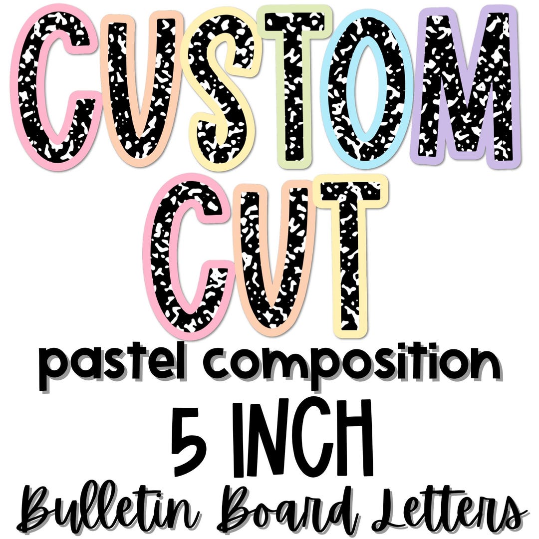 CUSTOM BULLETIN BOARD Letters | 5 Inch Pastel Composition | Pastel ...