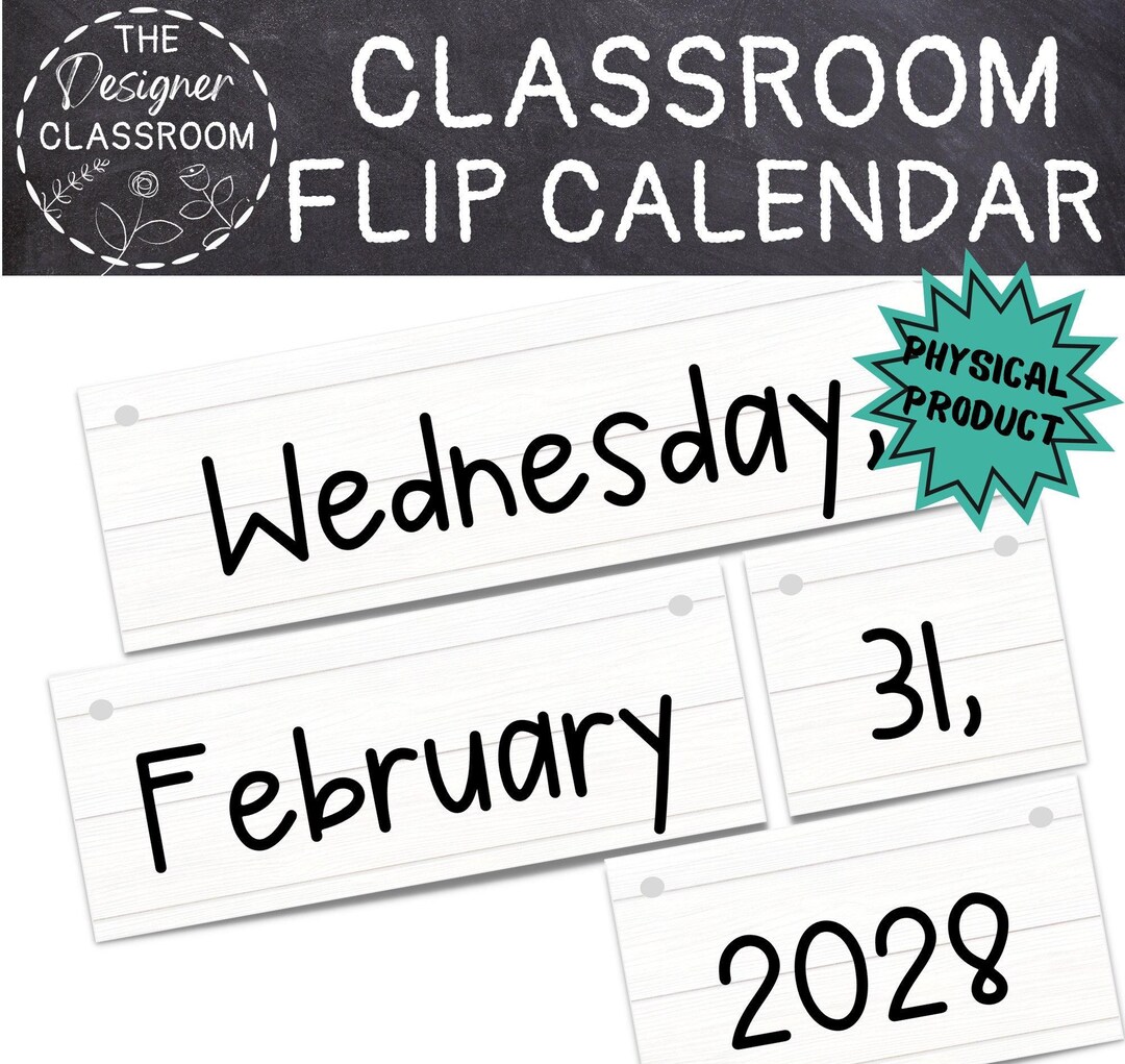 CLASSROOM FLIP CALENDAR | Farmhouse Classroom Decor | Shiplap Decor ...