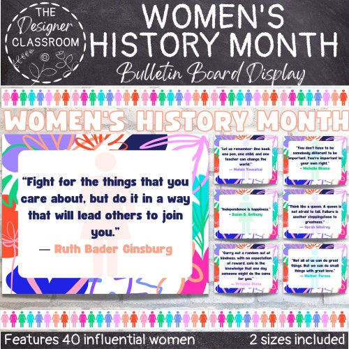 WOMEN'S HISTORY MONTH Bulletin Board Female Leaders - Etsy