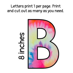 BULLETIN BOARD LETTERS Retro Tie Dye Classroom Decor Retro Classroom ...