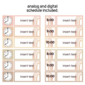 EDITABLE CLASS SCHEDULE Boho Rainbow Boho Classroom Time Table Visual ...