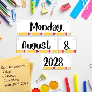 CLASSROOM FLIP CALENDAR Pencils Decor Classroom Calendar - Etsy