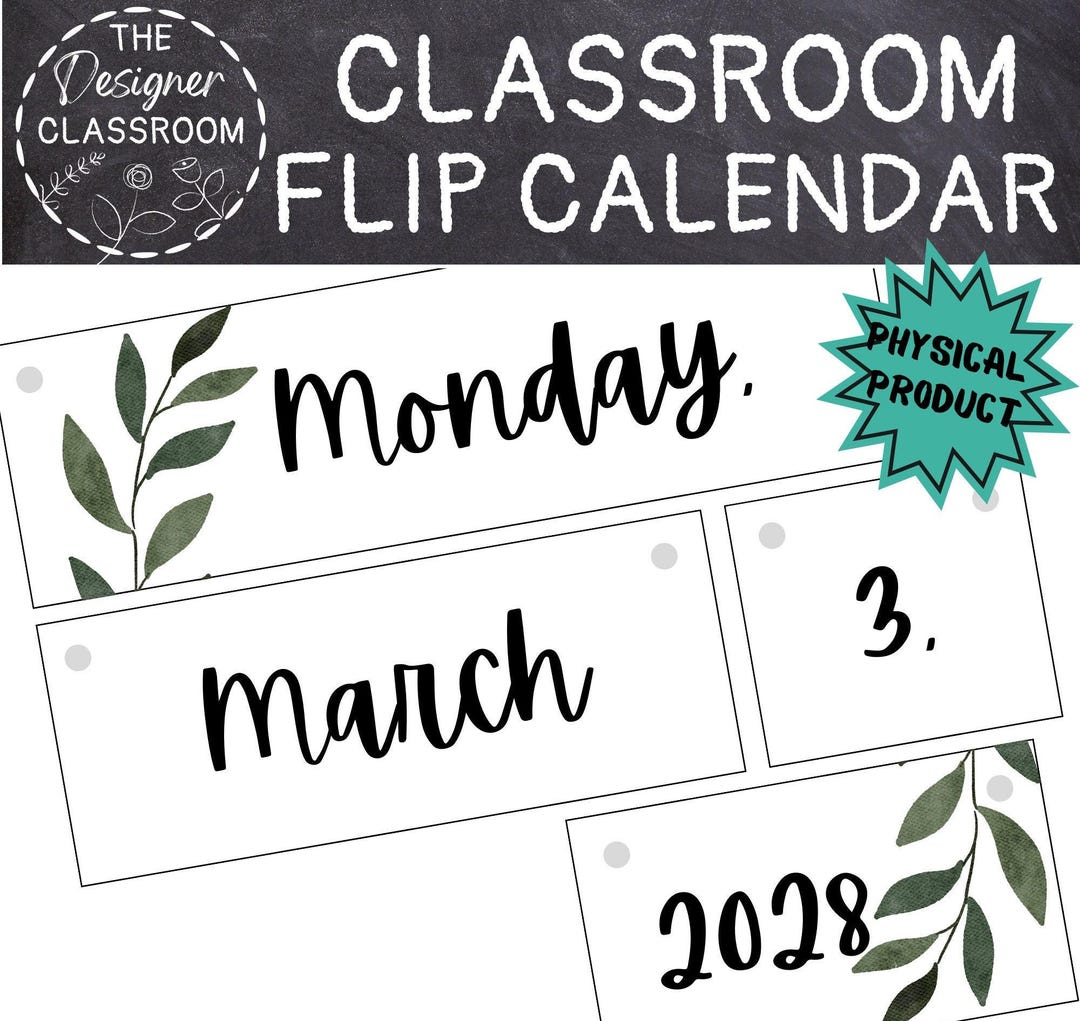 CLASSROOM FLIP CALENDAR | Farmhouse Classroom | Plants Classroom ...