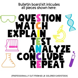 Science Bulletin Board Kit: Rainbow Cardstock Letters, Classroom Decor ...