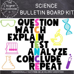 Science Bulletin Board Kit: Rainbow Cardstock Letters, Classroom Decor ...
