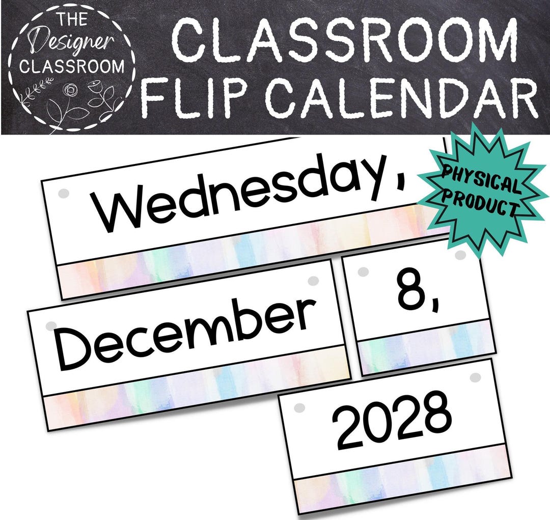 CLASSROOM FLIP CALENDAR | Pastel Paint | Pastel Decor | Calendar Set ...