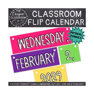 CLASSROOM FLIP CALENDAR | Bright Colors | Calendar Set | Rainbow ...