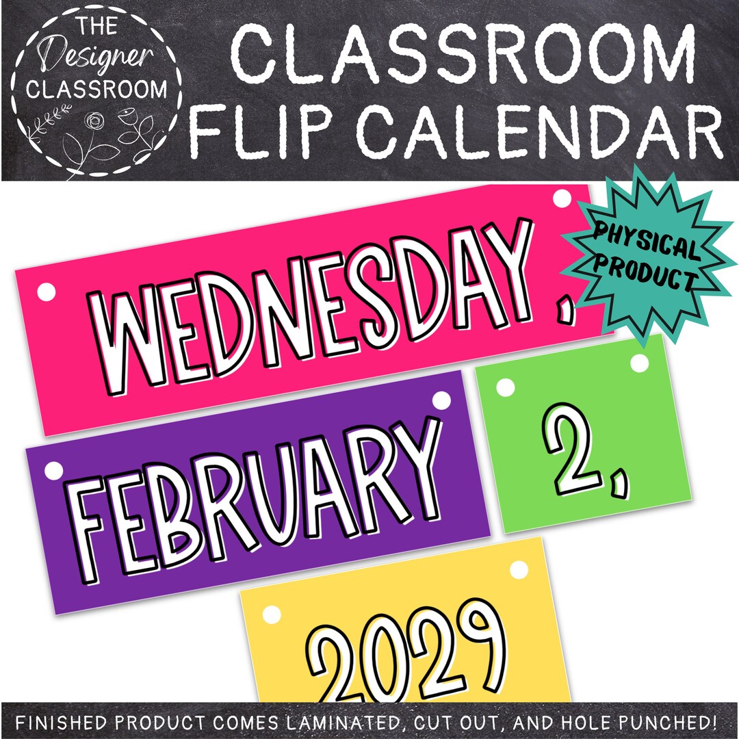 CLASSROOM FLIP CALENDAR | Bright Colors | Calendar Set | Classroom ...