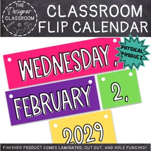 CLASSROOM FLIP CALENDAR | Bright Colors | Calendar Set | Classroom ...